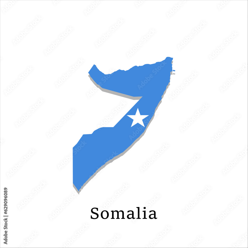 Somalia Map and Flag Color Vector Clip Art. Independence Day or ...