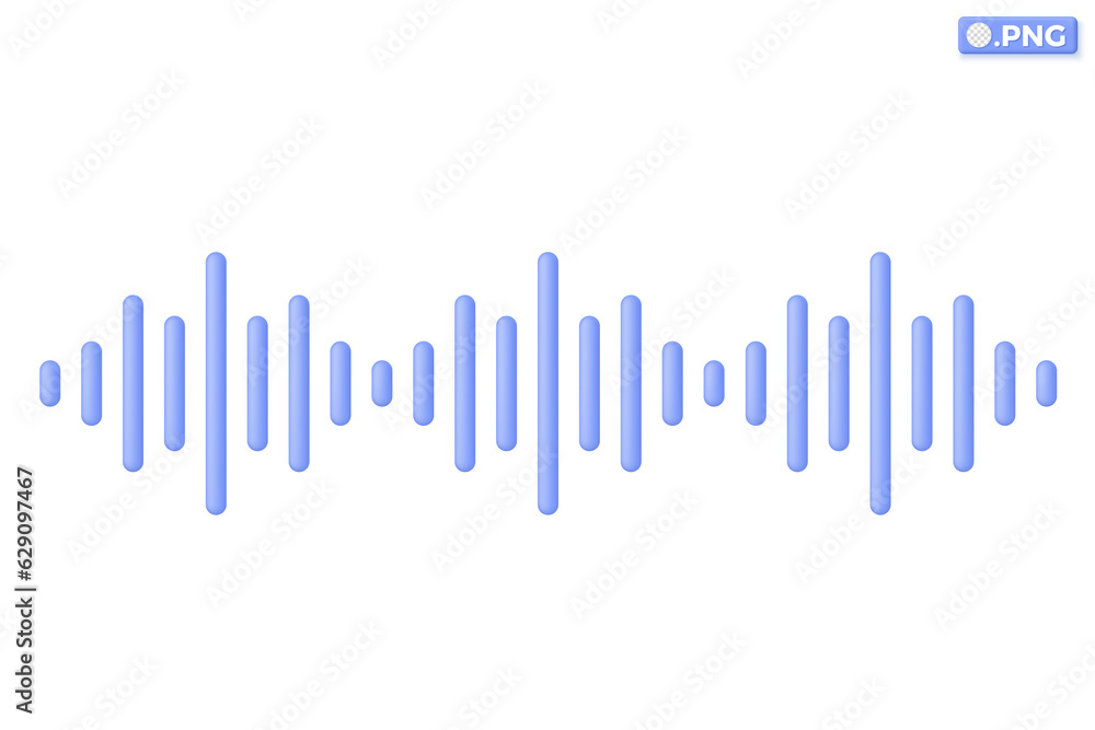 Sound or audio wave icon symbols. voice, frequency, equalizer, media ...