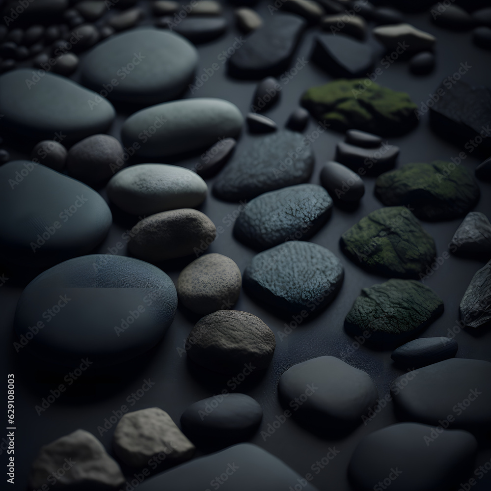 Beauty and serenity of a zen garden captured with a macro lens ...