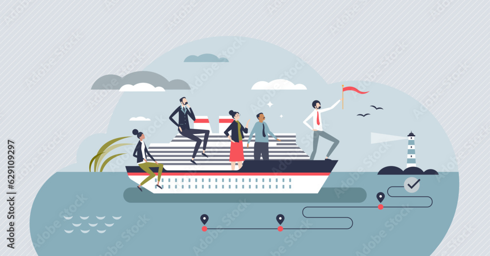 Project management journey and clear business roadmap tiny person ...