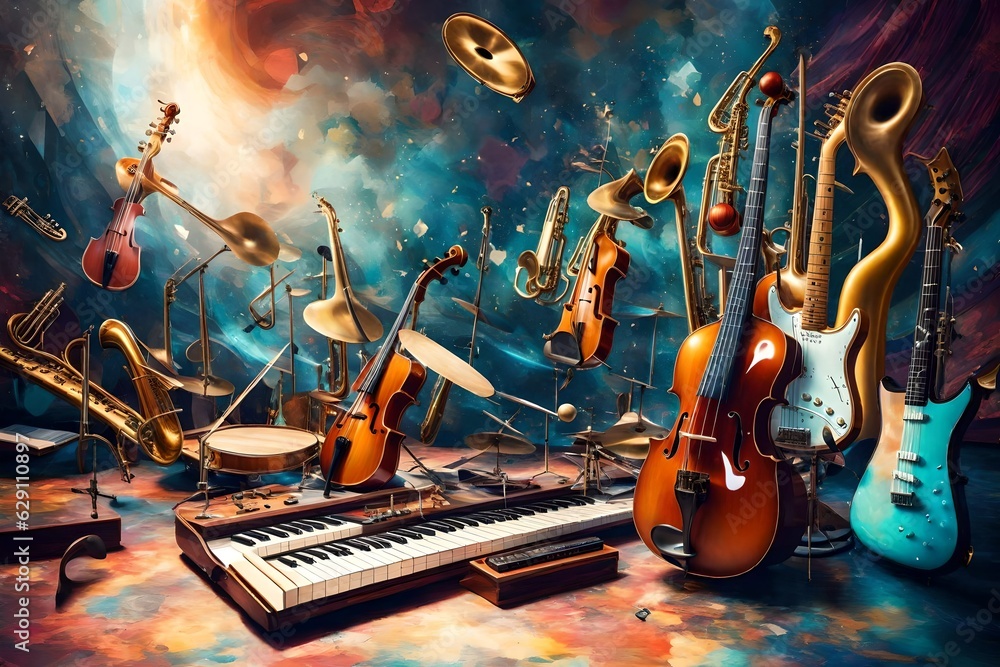 music background with musical notes Stock Photo | Adobe Stock
