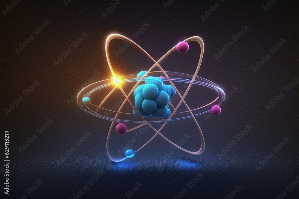 Atomic nucleus electrons neutrons protons. model shows that an atom is ...
