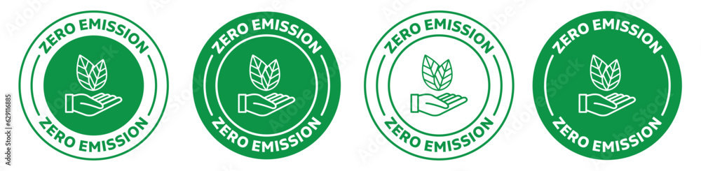 Vetor de zero carbon emission icon set. reduce co2 footprint vector ...