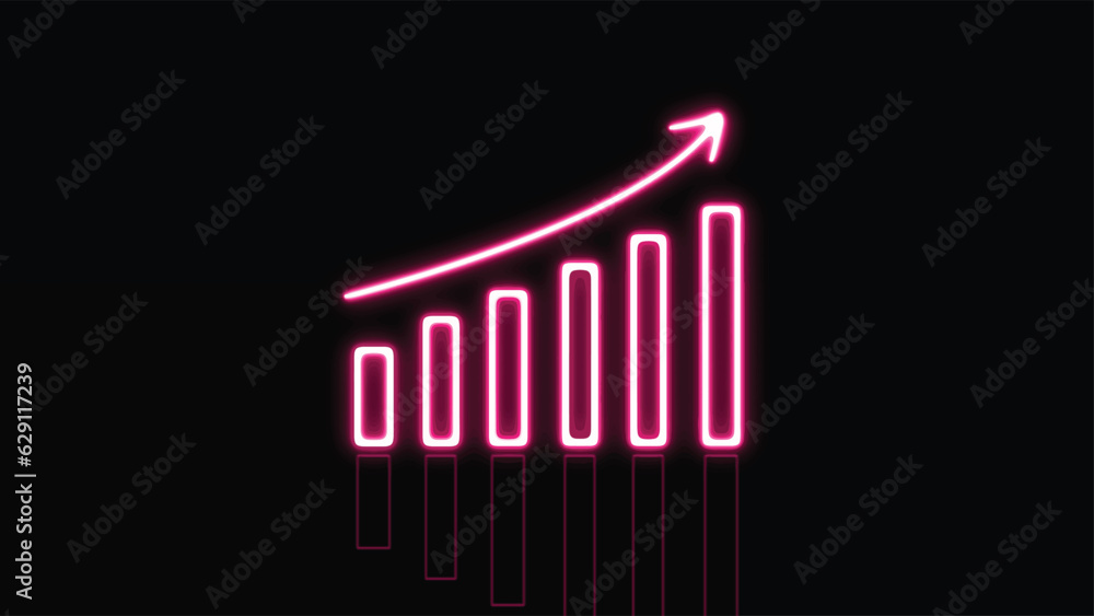 Vector growing Diagram. Arrow graph going up. Futuristic raise arrow ...
