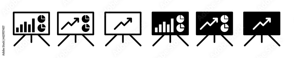 presentation board icon ser. coach training workshop slideshow line ...