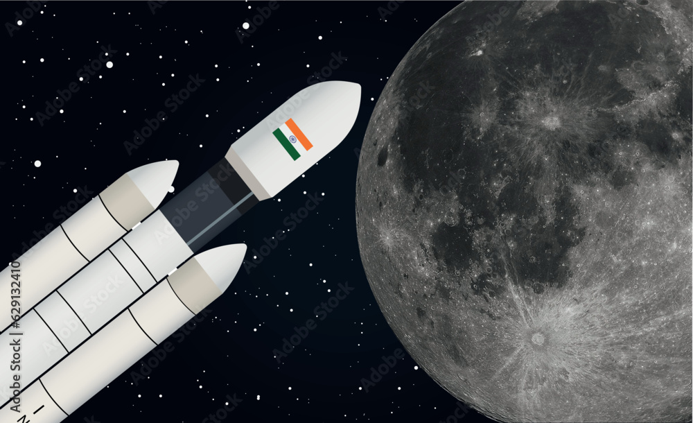 Chandrayaan on moon illustration | Indian Space Mission Moving towards ...