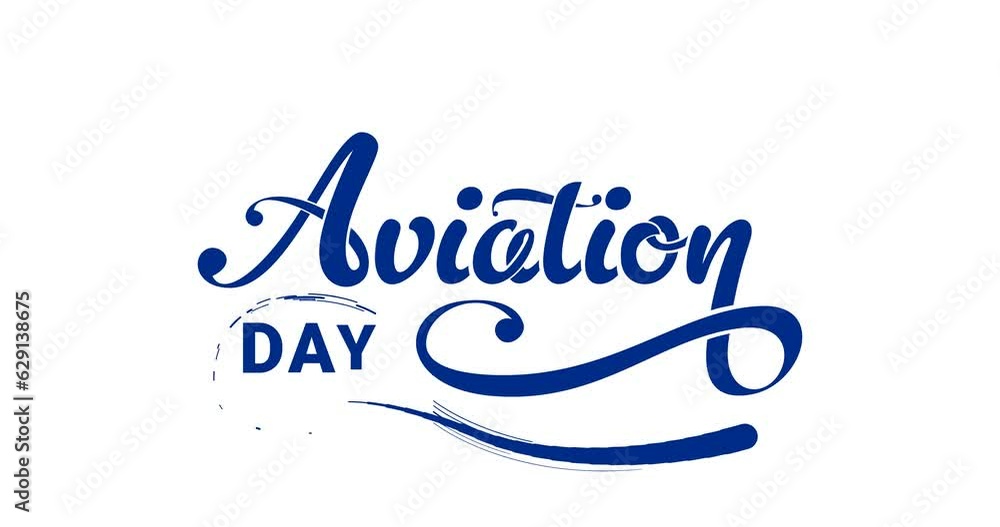 National Aviation Day. Happy Aviation Day. Handwritten modern ...