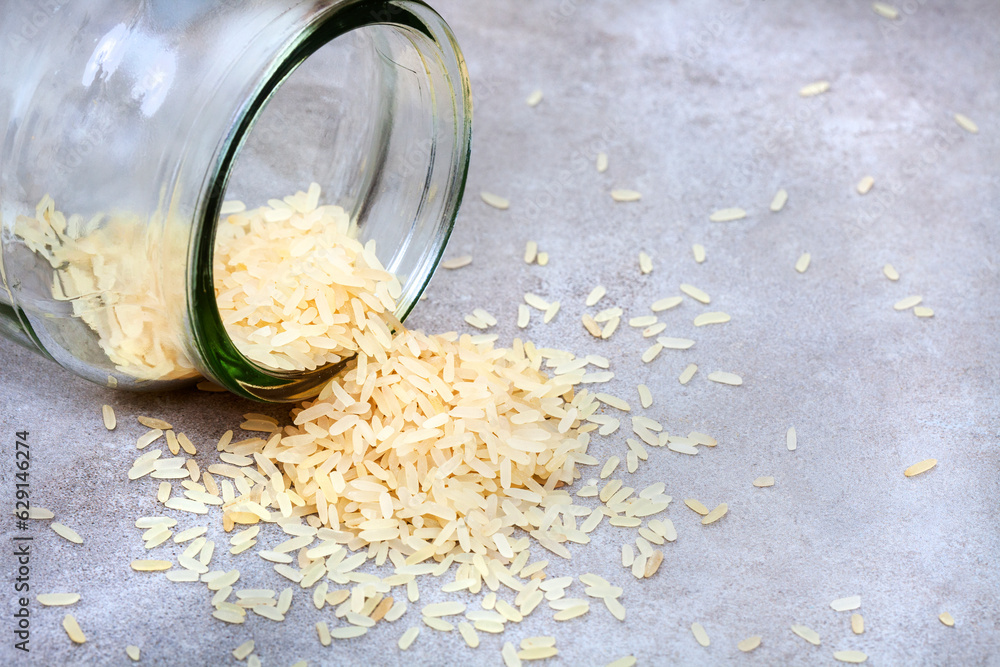 Empty jar with last bit of rice, rice shortage and panic 2023 Stock ...