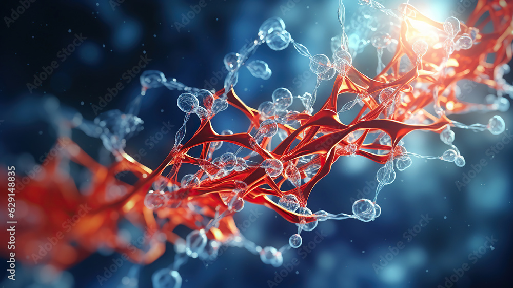 Illustration of the molecular structure of human cell biology DNA ...