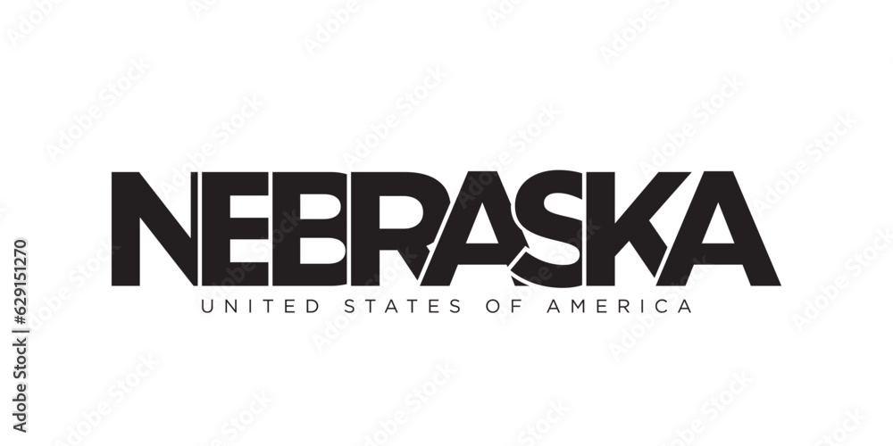 Nebraska, USA typography slogan design. America logo with graphic city ...