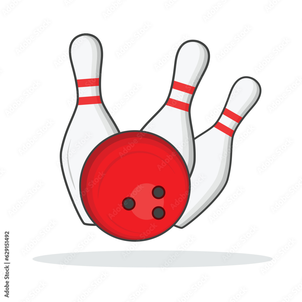 Bowling Vector Clipart, Bowling illustration, Sports illustration ...