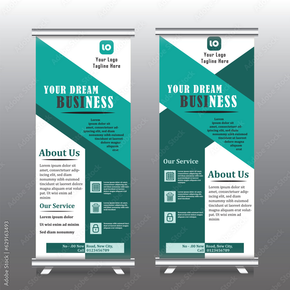Business Roll Up template, pull up design, Standee Design. Banner ...
