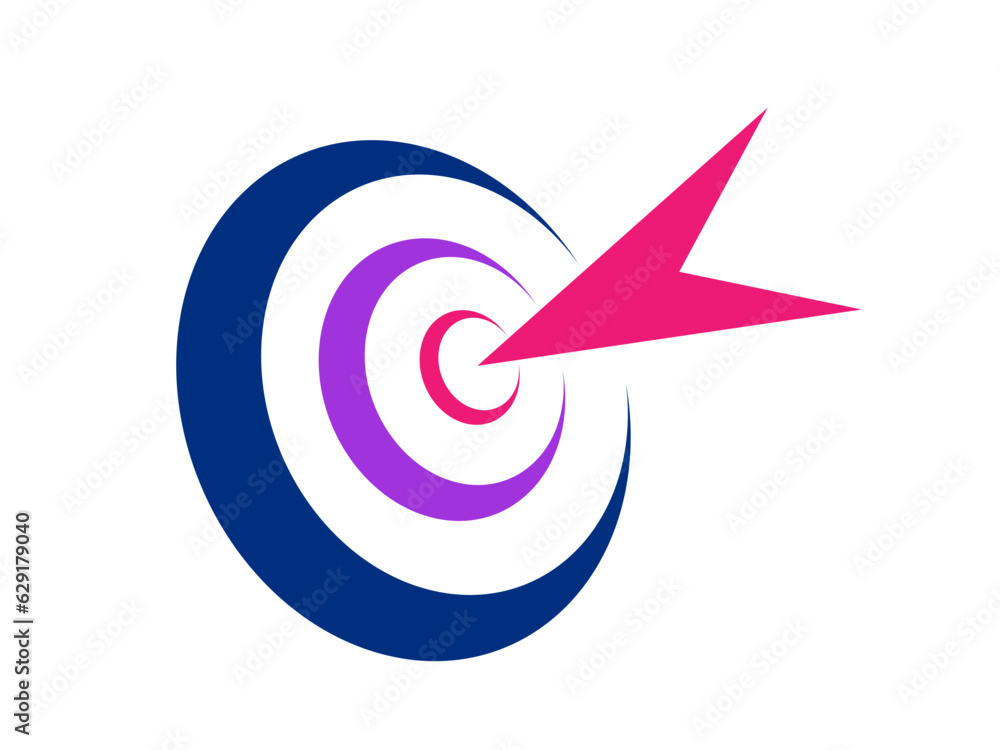 Target and arrow in the center. Aiming and accuracy symbol or icon ...