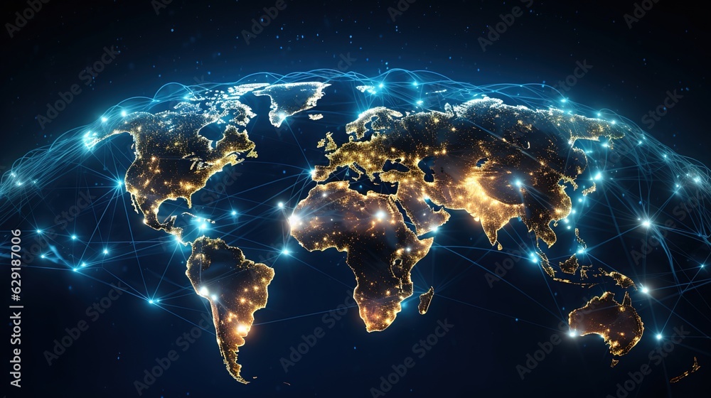 connectivity to a global network. e-commerce, digital connection ...