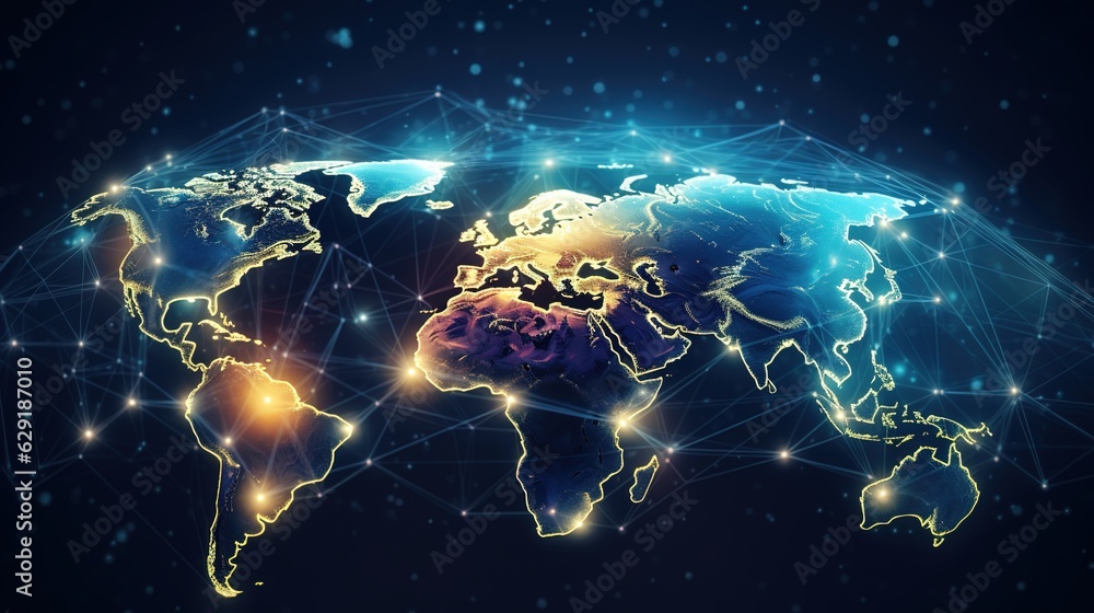 connectivity to a global network. e-commerce, digital connection ...