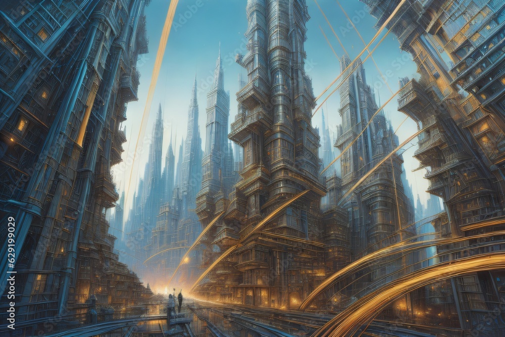 Graphic depiction presenting a blend of abstract building elements and ...