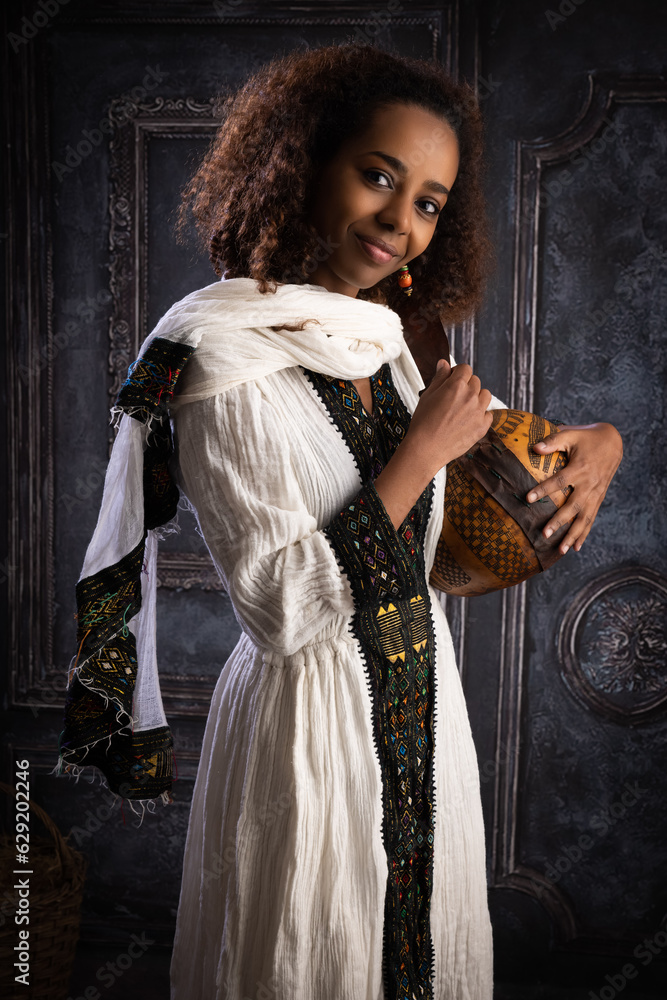 Ethiopian model in national costume Stock Photo | Adobe Stock