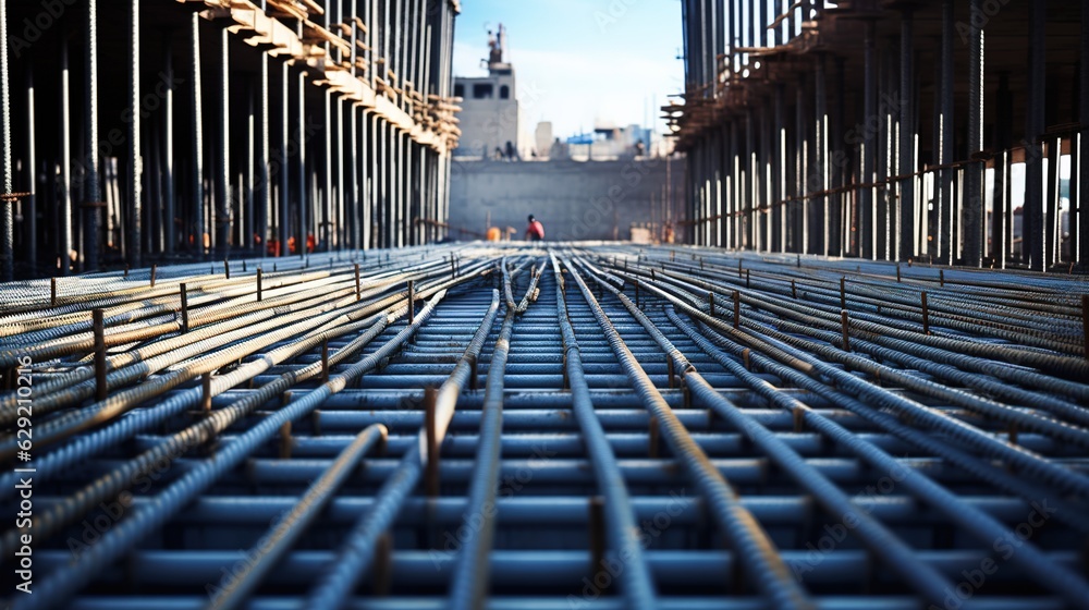 Installing Steel Reinforcement Bars for Concrete Foundation at High ...
