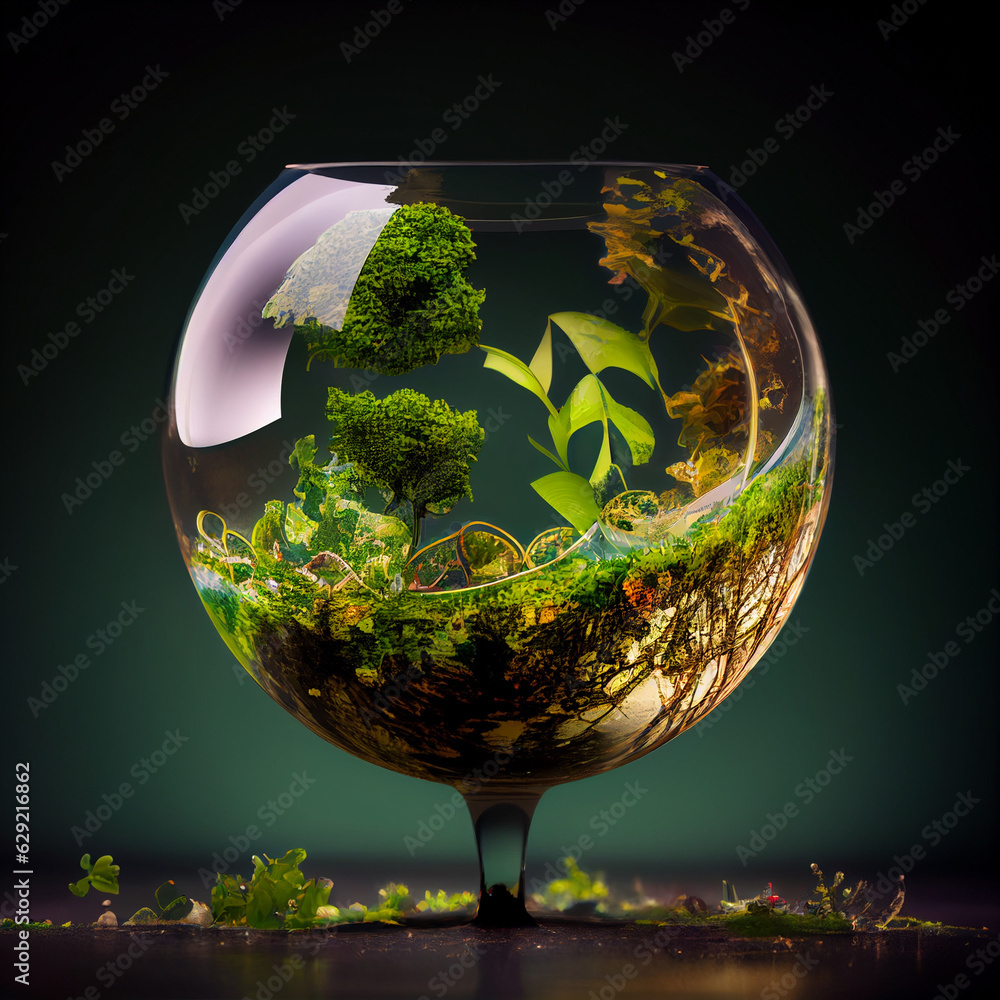 Embracing the World Environment Day concept with a symbolic Globe Glass ...