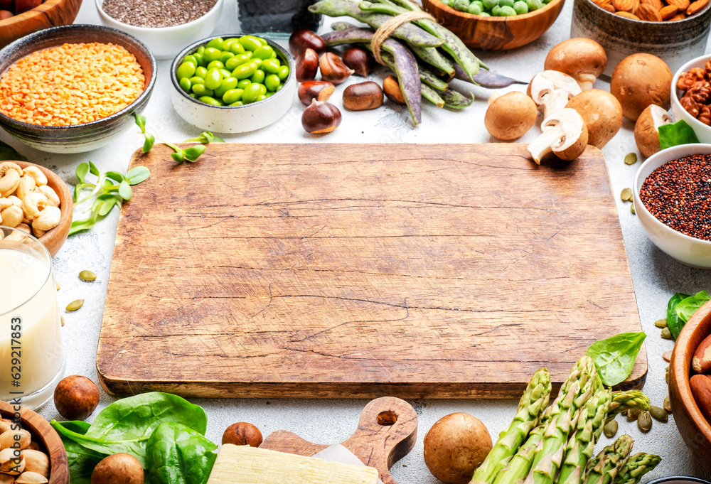 Vegan protein. Plant based vegetarian food sources. Healthy eating ...