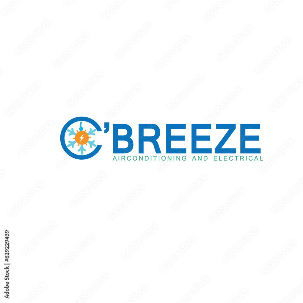 Air-conditioning and Electrical logo. freeze concept logo. Symbol of ...