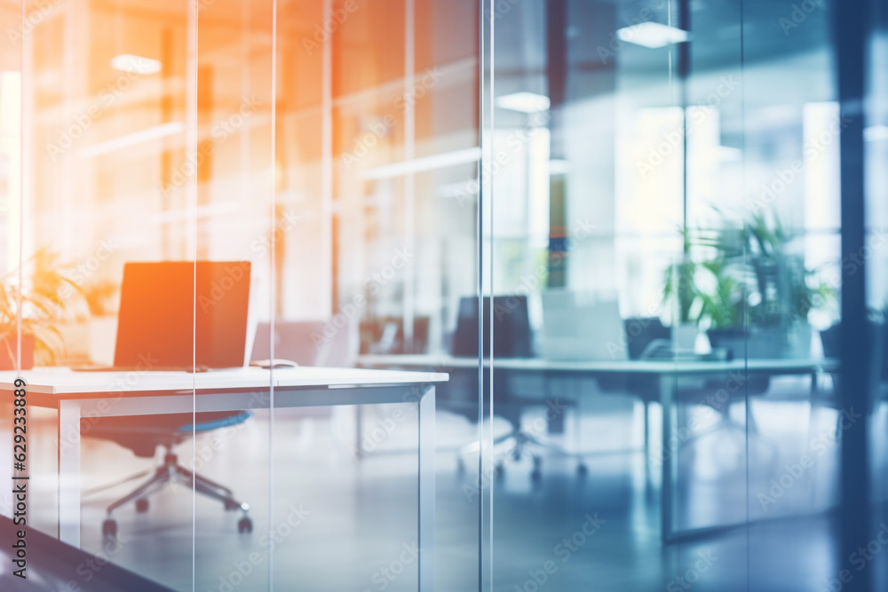 Blurred background of a calm office room with natural light Stock ...