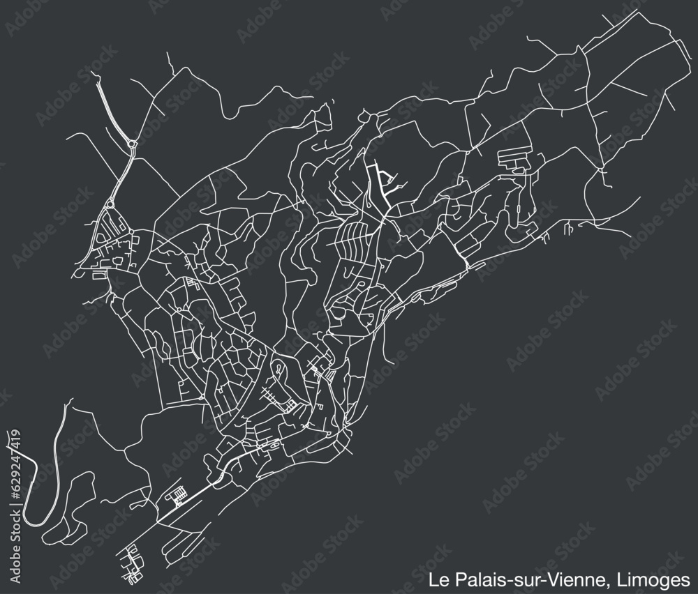Detailed hand-drawn navigational urban street roads map of the LE ...
