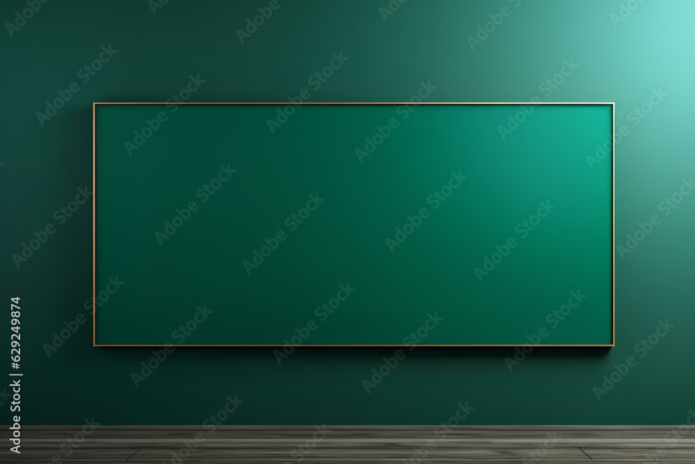 Green board. Dark green wall backdrop. Education concepts. generative ...