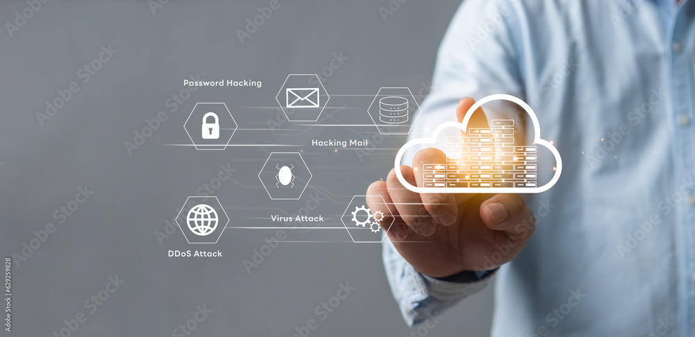 Foto de technology and security digital cloud, cybersecurity, network, data protection, and ...