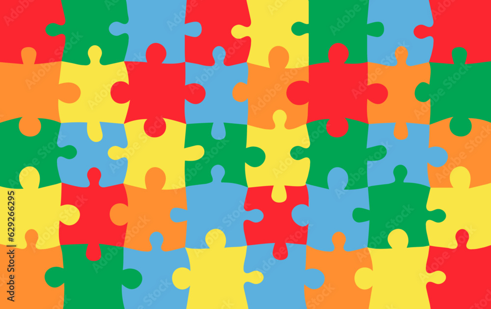 Bright background from puzzle pieces. Wallpaper. Game, constructor ...