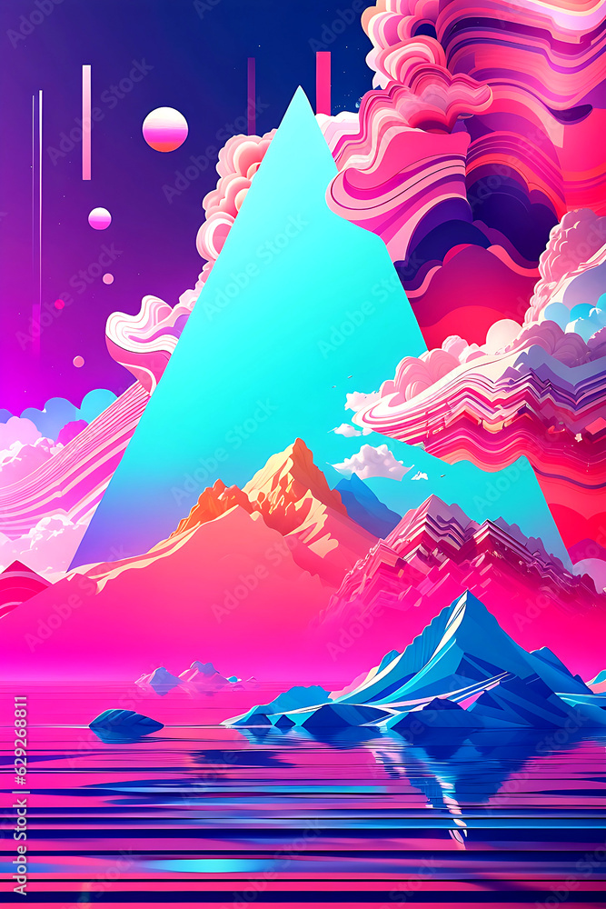 ภาพประกอบสต็อก Fondo formas abstractas inspiración 90s, aesthetic ...