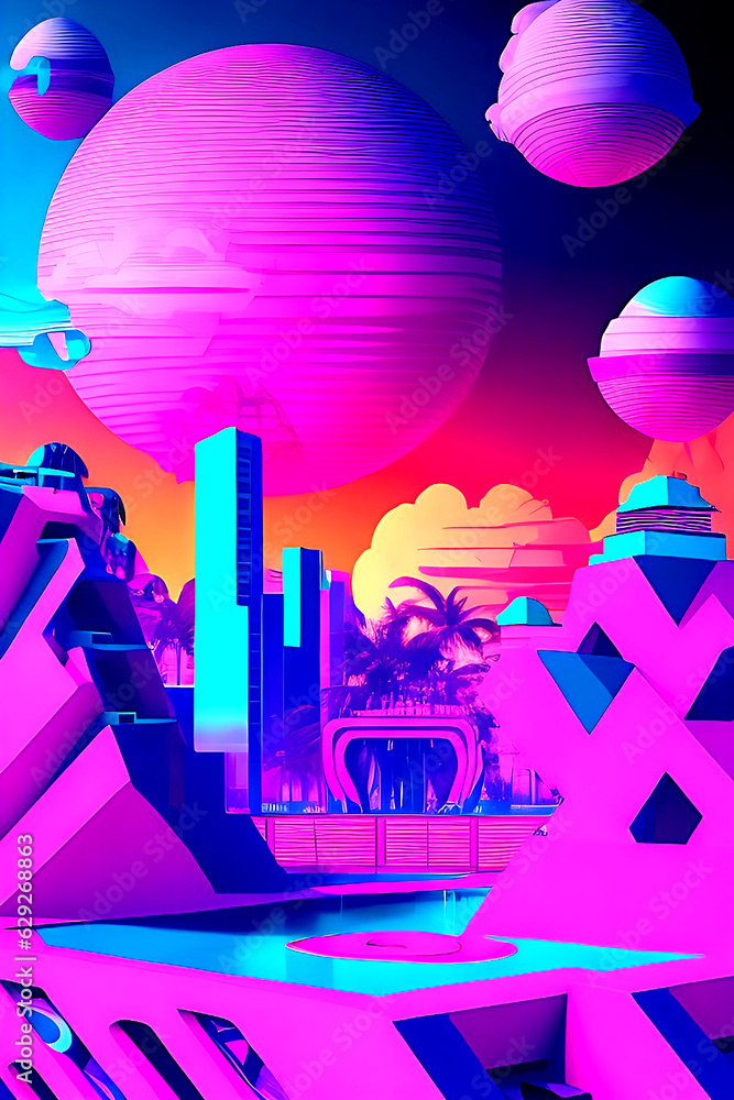 Fondo formas abstractas inspiración 90s, aesthetic, vaporwave, creado ...