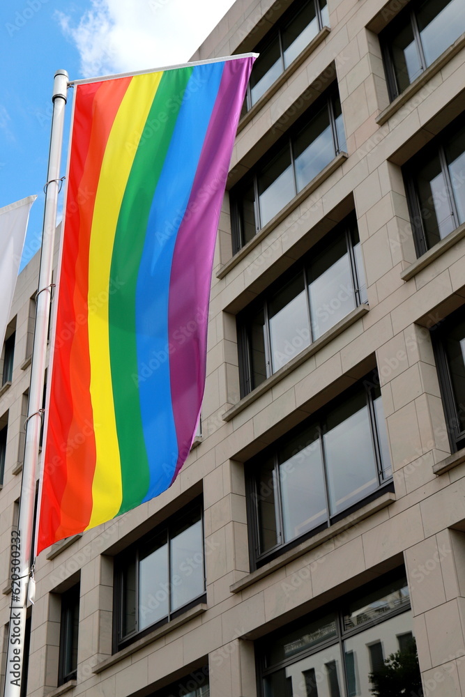 LGBT organization realistic flag includes lesbian, gay, bisexual and ...