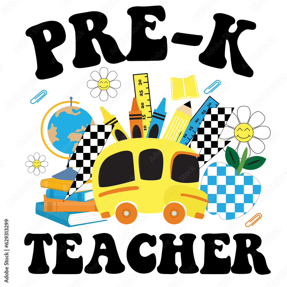 retro vintage classic school grade, pre school, pre-k, first grade ...