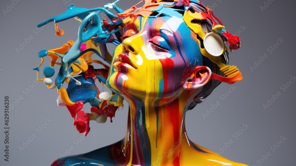 Colorful abstract sculpture. Contemporary art. Stock Illustration ...