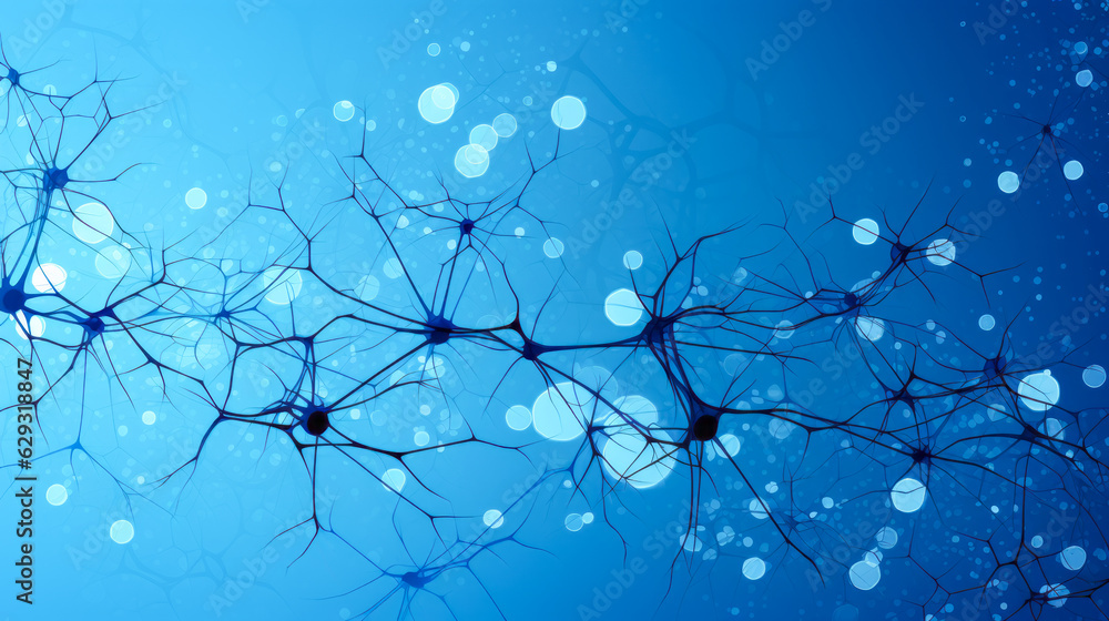 Brain stimulation activity with neuron close-up microscpoe illustration ...