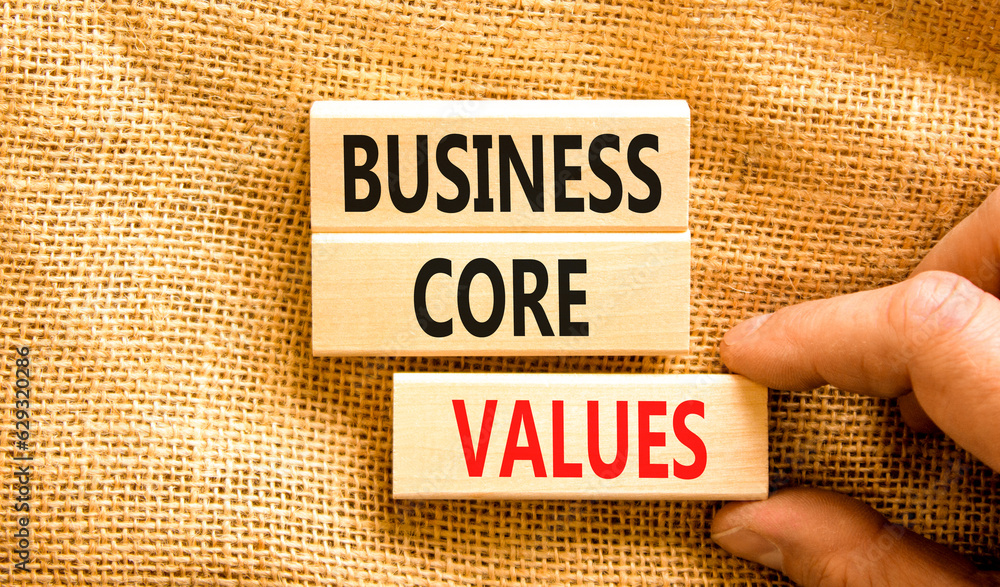 Business core values symbol. Concept words Business core values on ...
