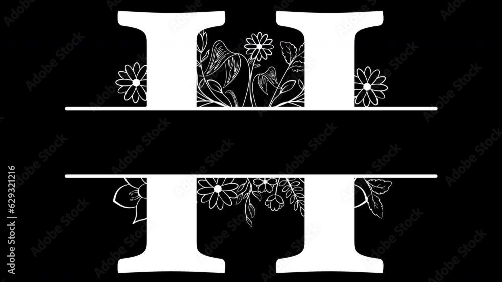 Monogram, H Letter for name. ALPHA Channel (Transparent Background) In ...