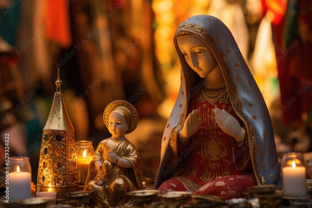 Photo Nativity scene: Virgin Mary and Baby Jesus, Adriana | Posters ...