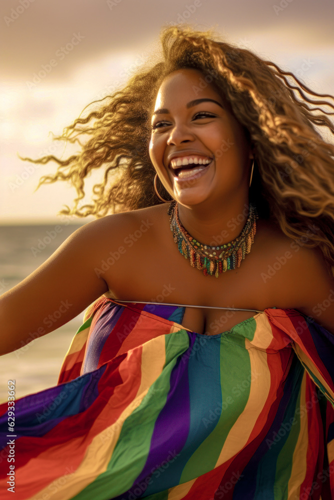 Big is Beautiful Happy Curvy Girl Woman International Generative AI ...