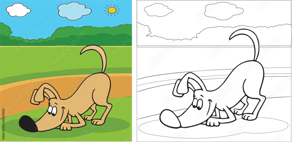 Puppy coloring pages,Dog coloring pages, Coloring Book Page with Dog ...