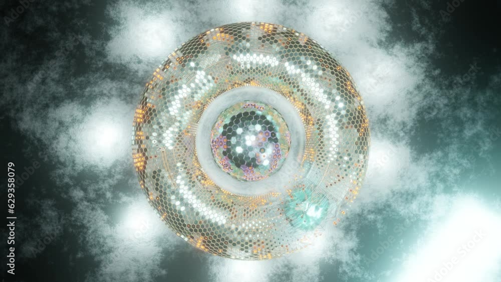 Loop 3d animation. Abstract geometric figure of a set of hexagons. A ...