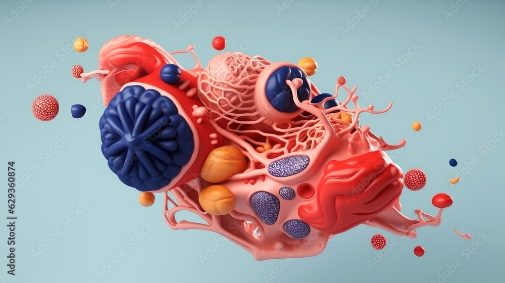 3D illustration mockup of the human organ system, Anatomy, Nervous ...