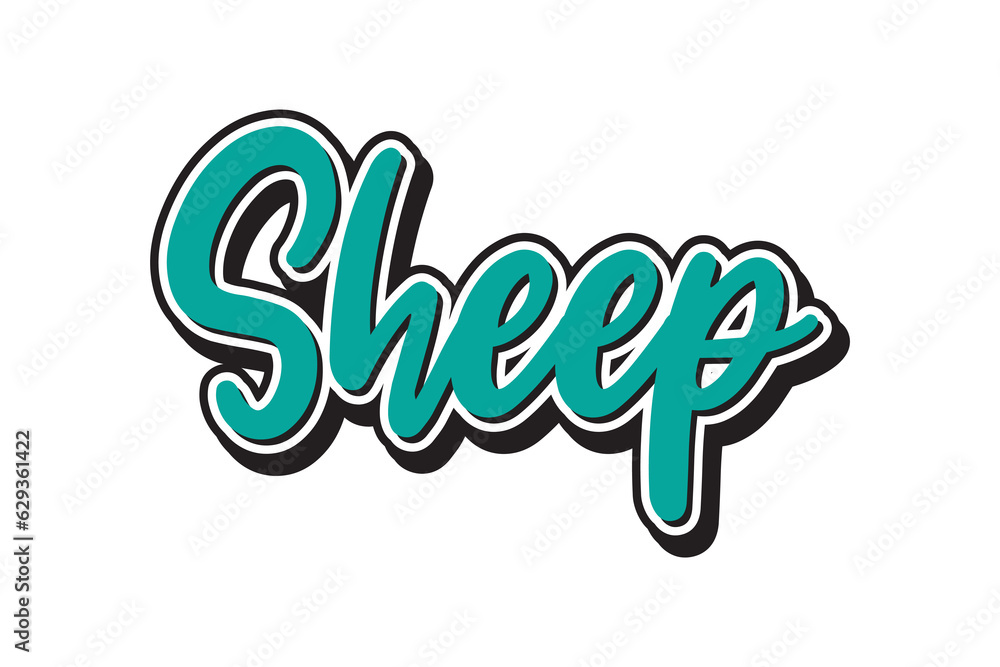 Sheep. Sheep writing text effect. for print design, clothing, banners ...
