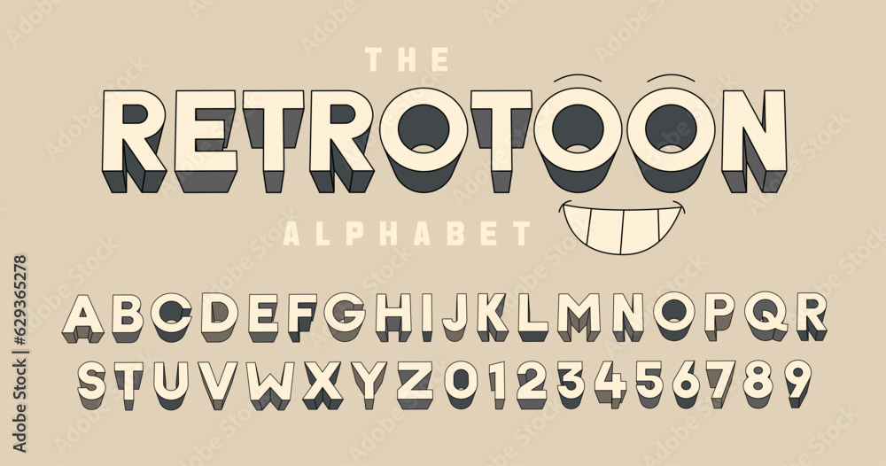 Poster RETROTOON - Vintage Cartoon Styled Font – Wall Art | UkPosters