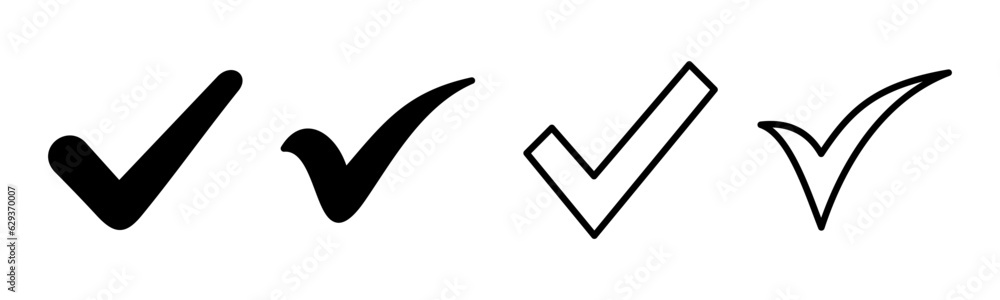 Check mark icon set illustration. Tick mark sign and symbol Stock ...