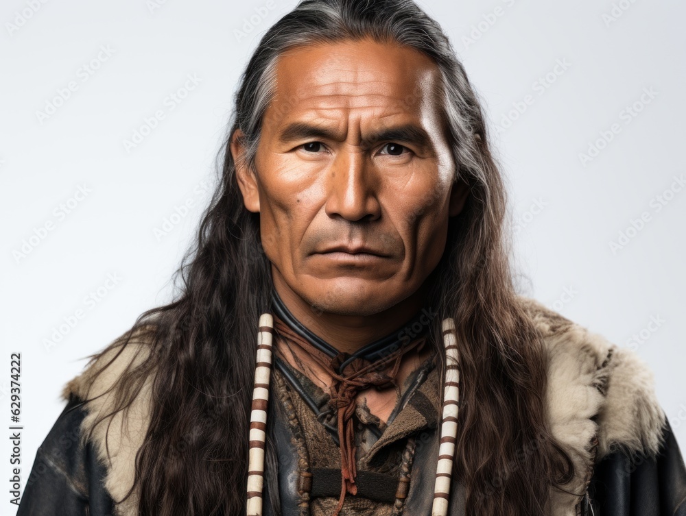 handsome adult mature indigenous native north american model man from ...
