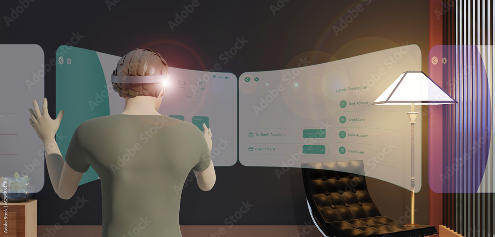 Vision Pro glasses ui rendering metaverse virtual reality glasses ...