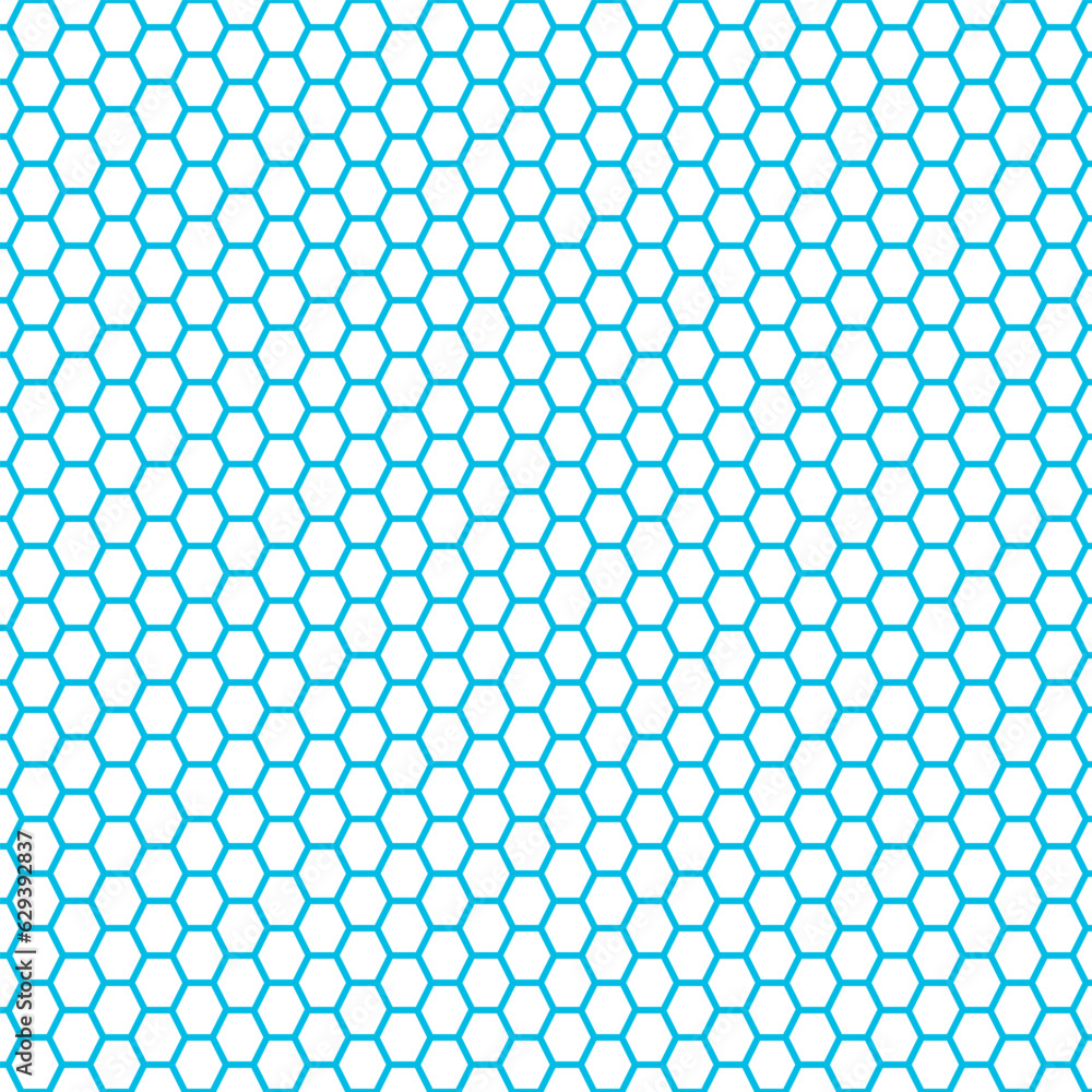 Seamless pattern of blue hexagon on white background for web, print ...