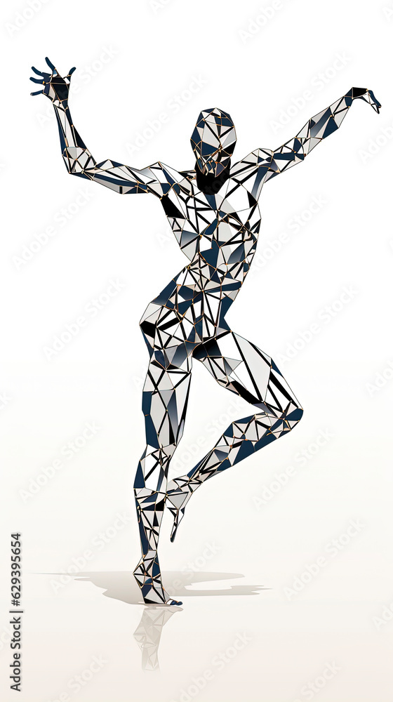 Contemporary Art Abstract Dancer Line Art Depicting a Playful and Funny ...